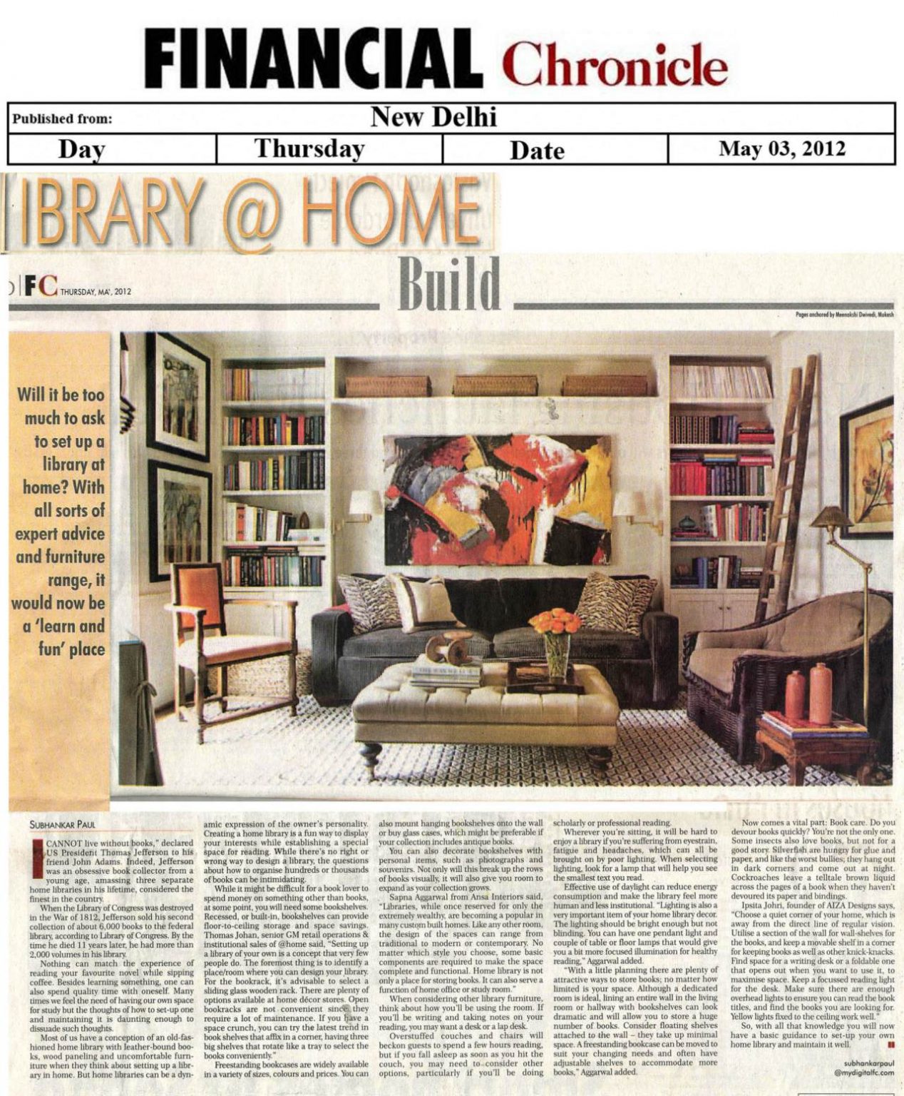 How To Create An Excellent Library Design At Home? - ANSA Interiors